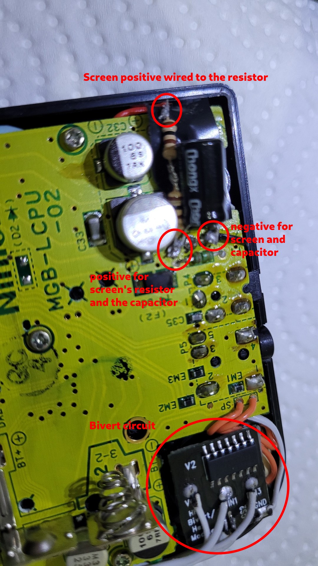Gameboy pocket : backlight + bivert