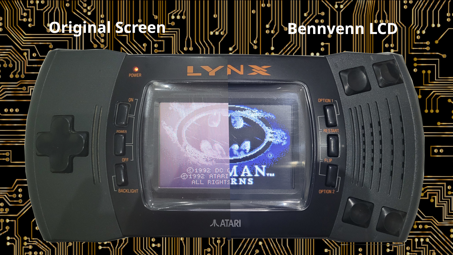 New LCD Display on Atari Lynx 2 from Bennvenn