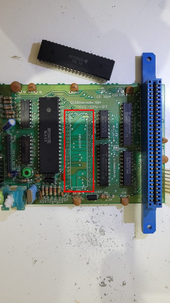 Famicom modded to output RGB signal with NesRGB