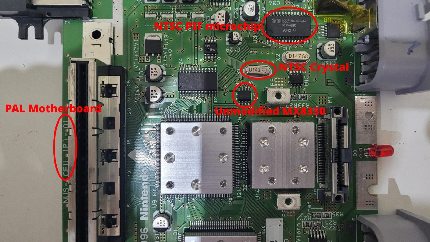 Converting a PAL Nintendo 64 motherboard to NTSC
